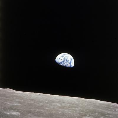 Apollo 8 View of Earth Rise over the Moon Photographic Print at Art.com